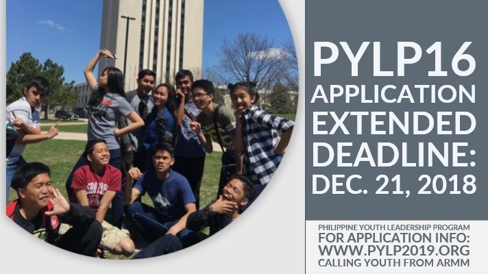 Dec. 21 – New Deadline for ARMM – Philippine Youth Leadership Program